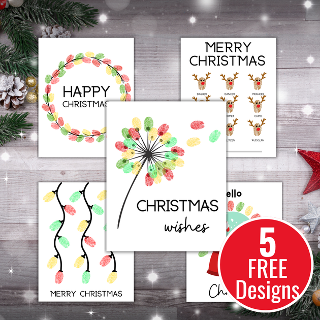 Christmas Fingerprint Art for Kids | LittleHaloJ