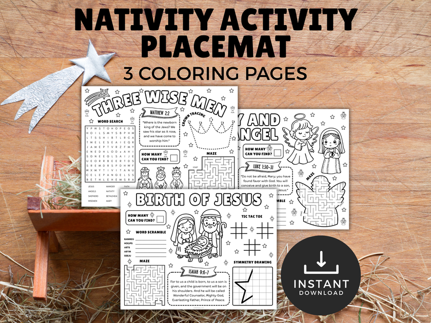 Bible Activity Placemats | LittleHaloJ