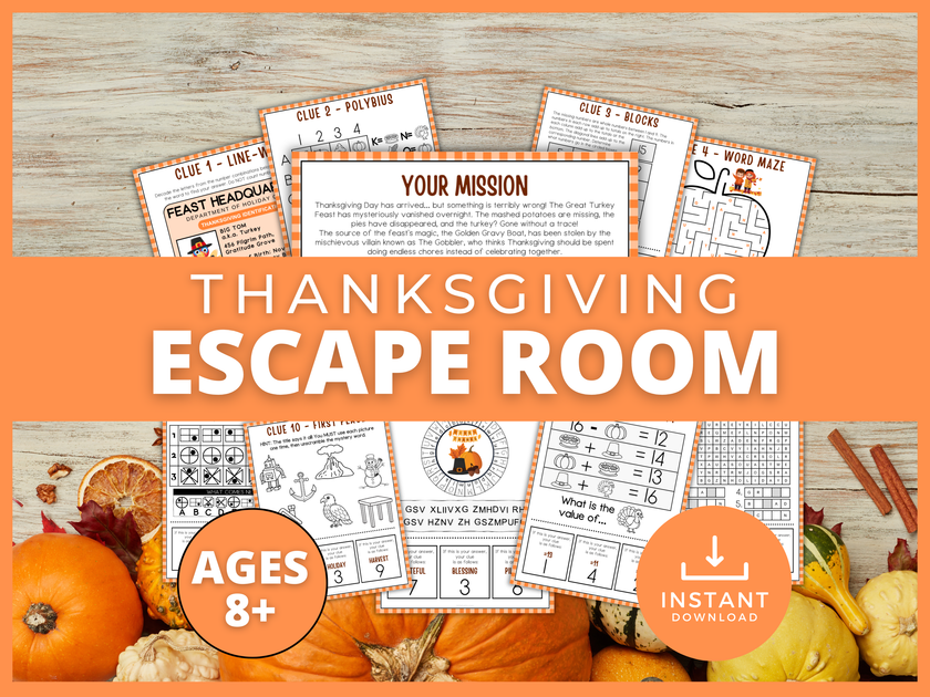 Thanksgiving Escape Room | LittleHaloJ