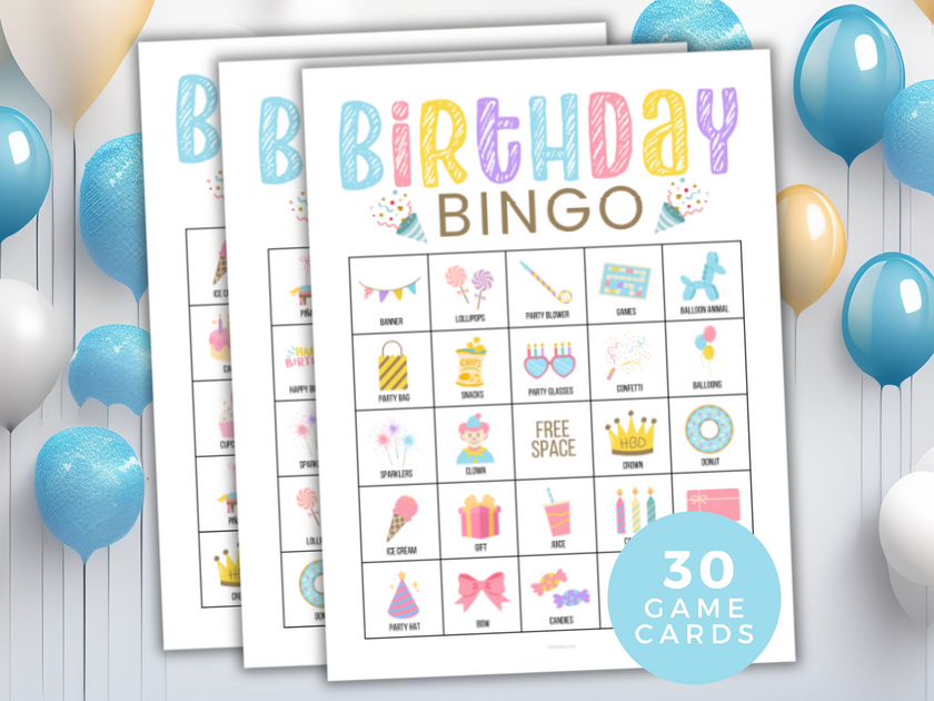 Birthday Bingo 30 Cards | LittleHaloJ