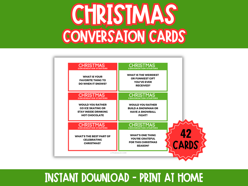 Christmas Conversation Starter Cards | LittleHaloJ