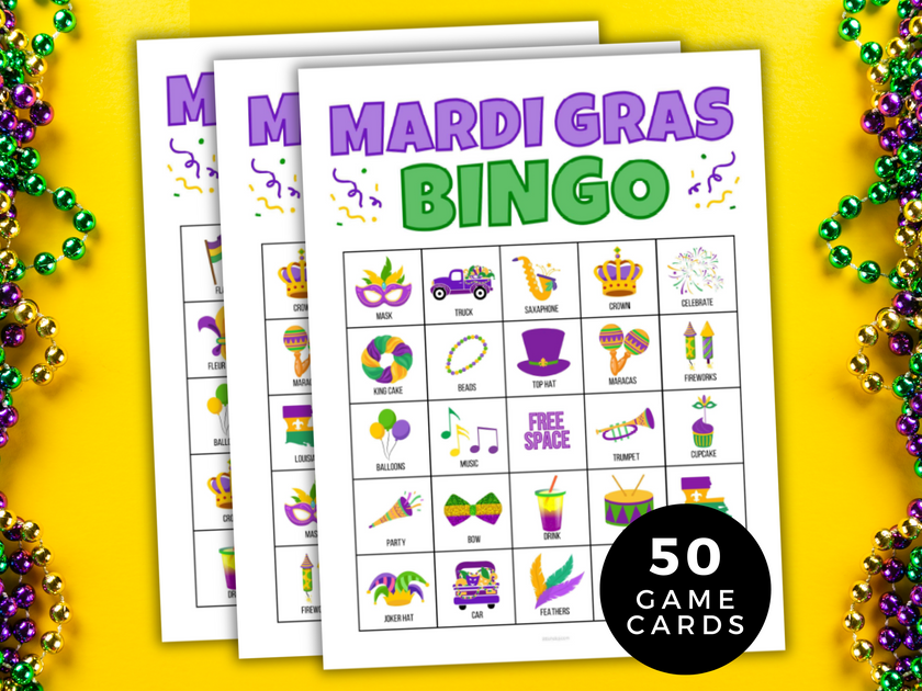 Mardi Gras Bingo Game | LittleHaloJ