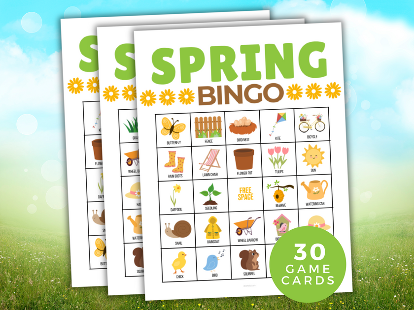 Spring Bingo Game 30 Cards | LittleHaloJ