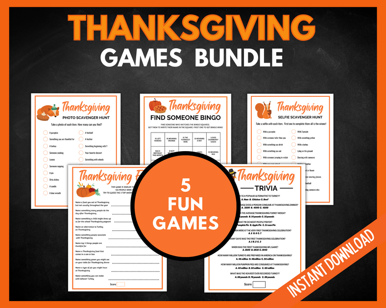Thanksgiving Games Bundle | LittleHaloJ