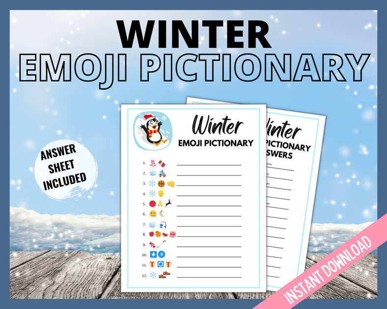 Winter Emoji Pictionary | LittleHaloJ