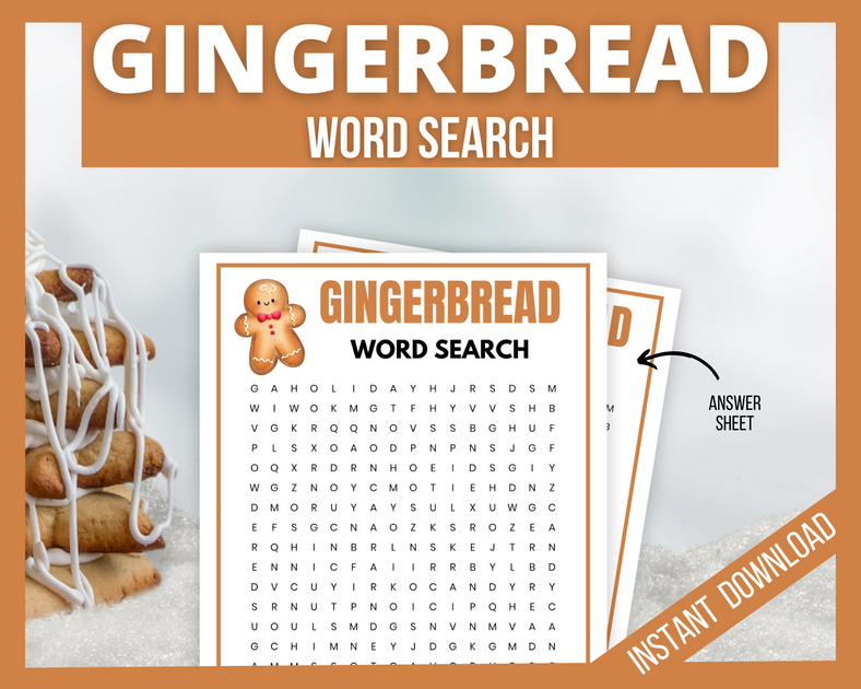 Gingerbread Word Search | LittleHaloJ