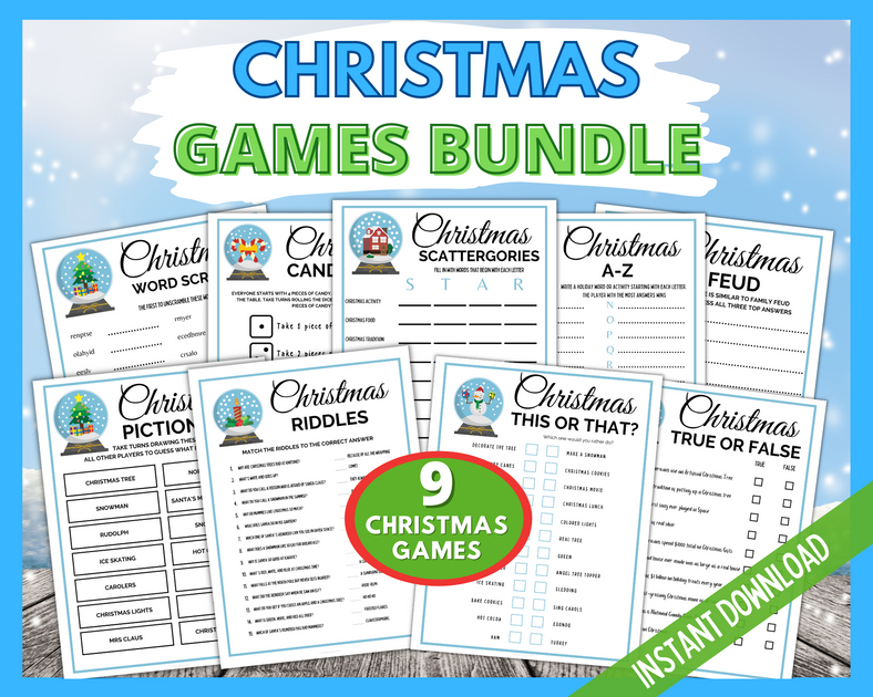 Christmas Games Bundle - Snow Globe Theme | LittleHaloJ