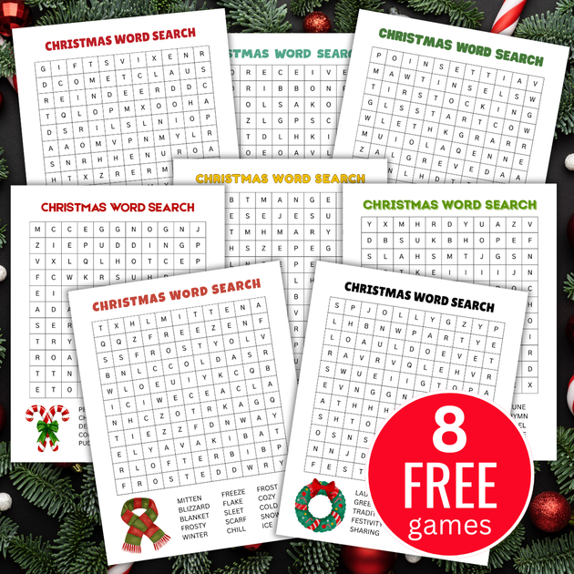 Printable Christmas Word Search Games | LittleHaloJ