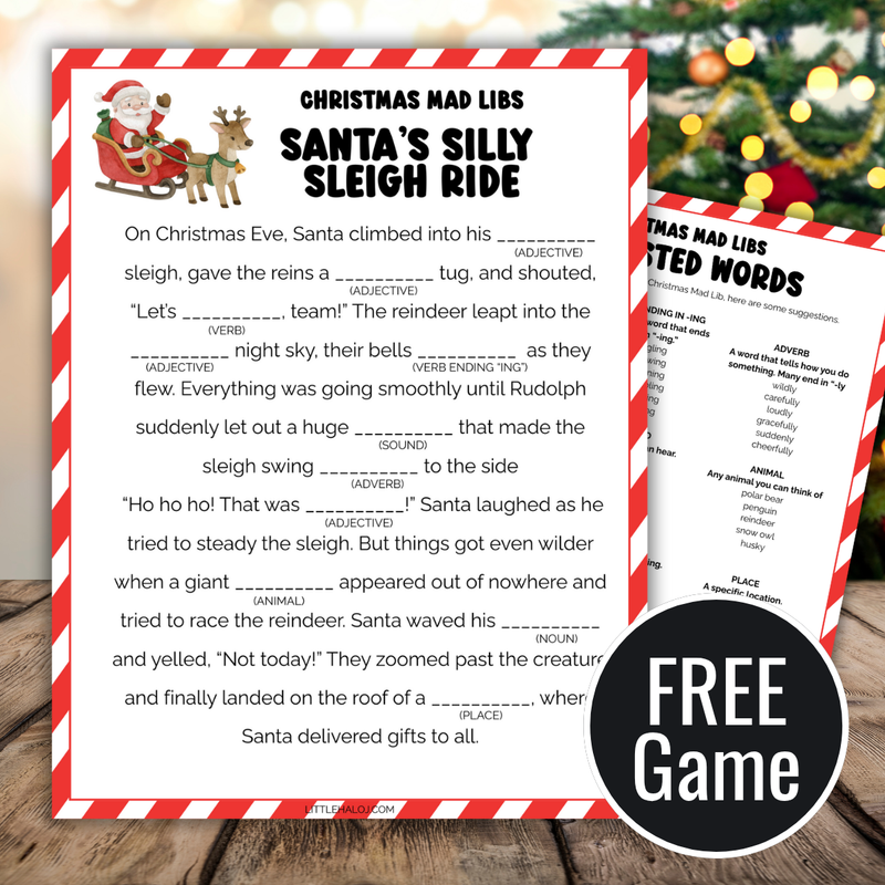 Christmas Mad Libs Game | LittleHaloJ