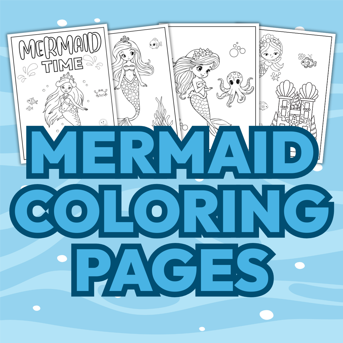 Mermaid Coloring Pages | LittleHaloJ