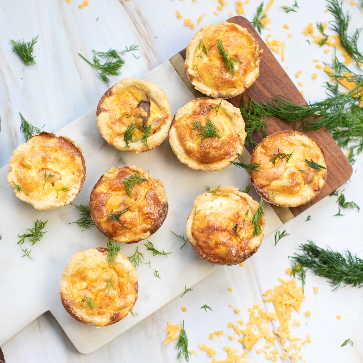 Mini Salmon Quiches Recipe | LittleHaloJ