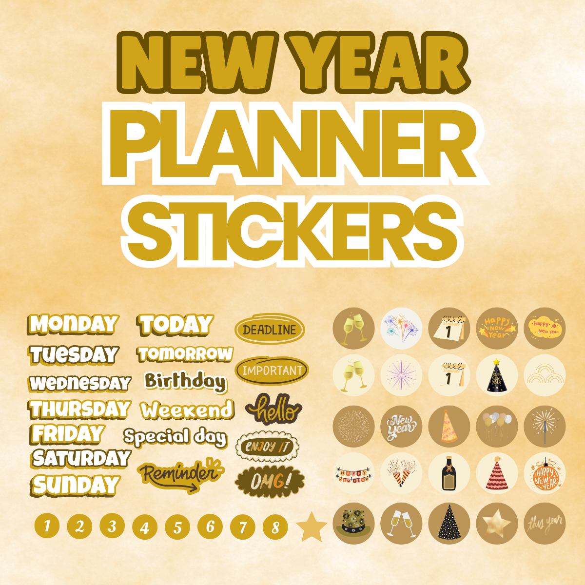 Free New Year Planner Stickers | LittleHaloJ