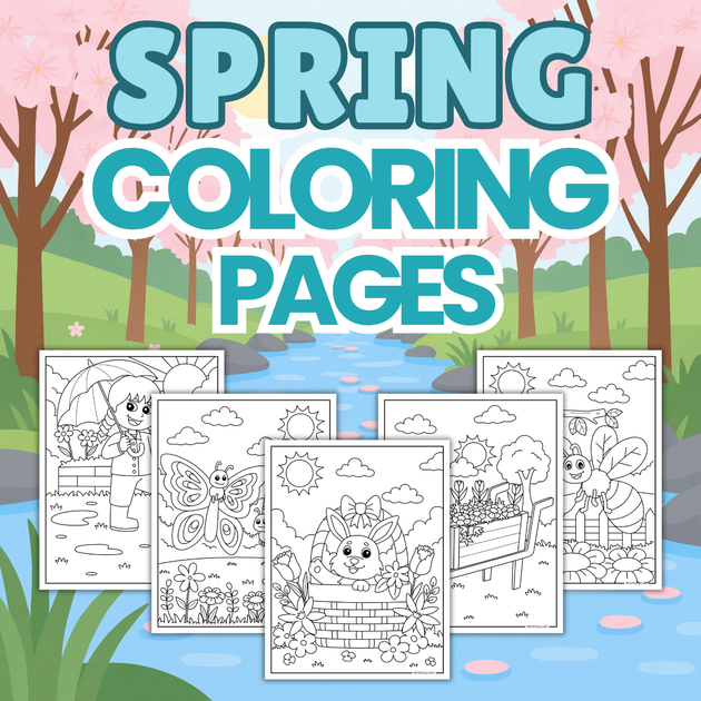 Free Spring Coloring Pages | LittleHaloJ