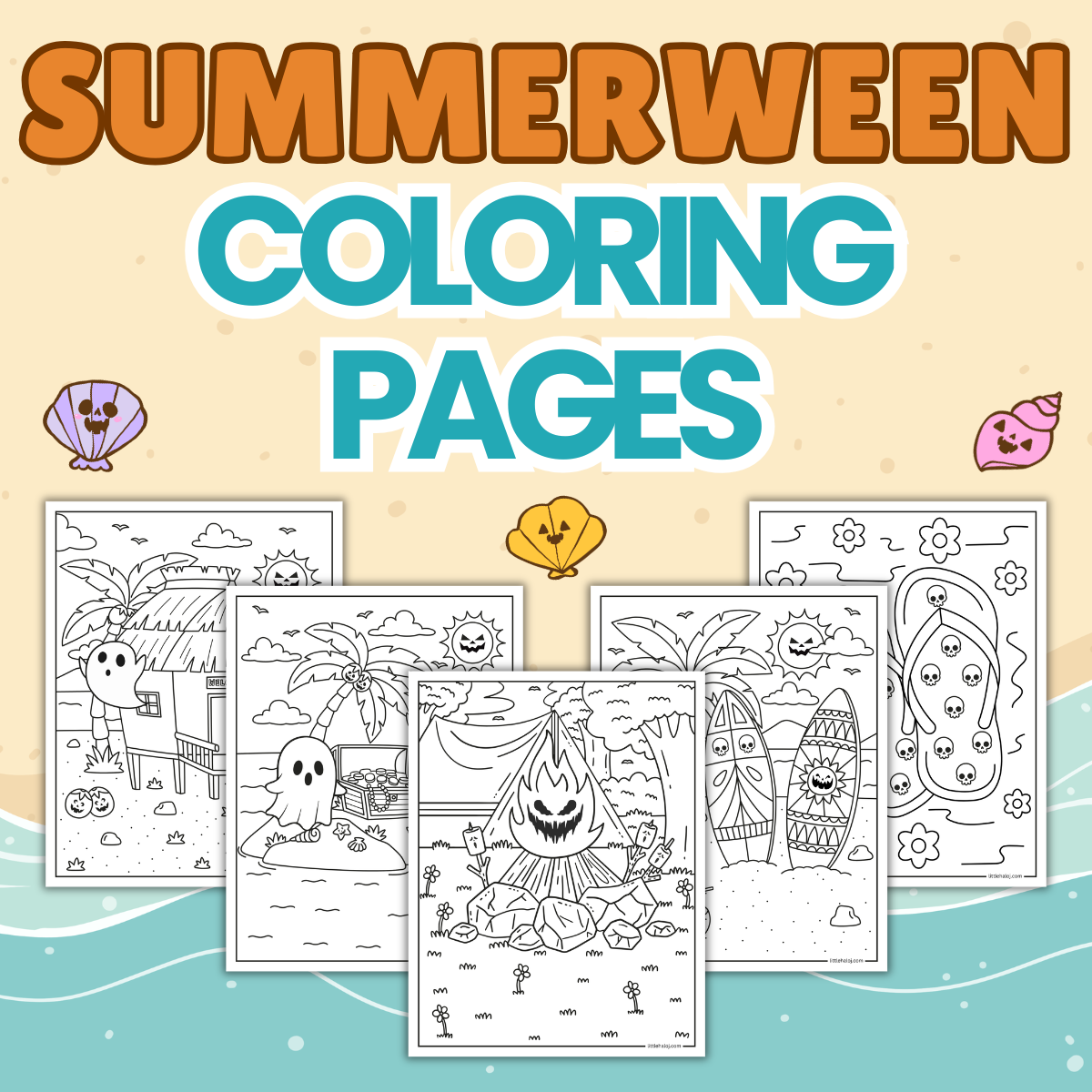 Summerween Coloring Pages | LittleHaloJ