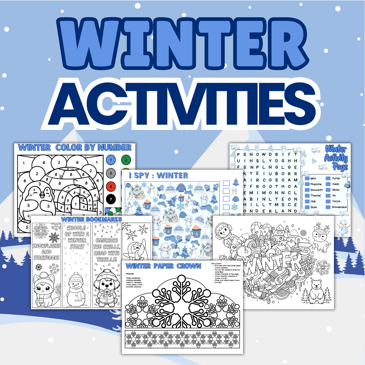 Kids Winter Printable Activities | LittleHaloJ