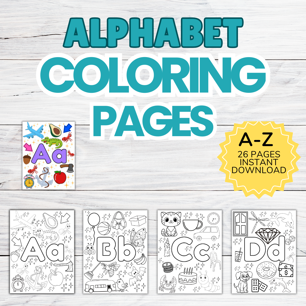 Free Alphabet Coloring Pages | LittleHaloJ