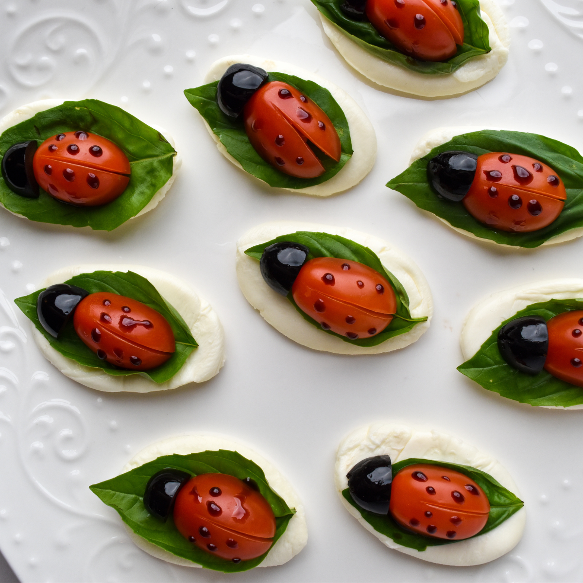 Ladybug Caprese Appetizer | LittleHaloJ