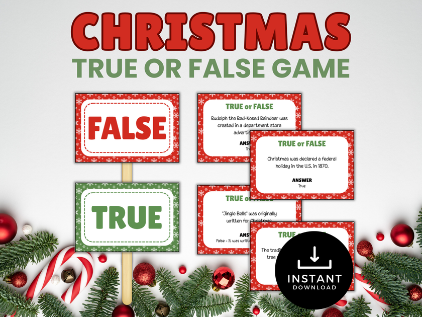 Christmas True or False Cards | LittleHaloJ