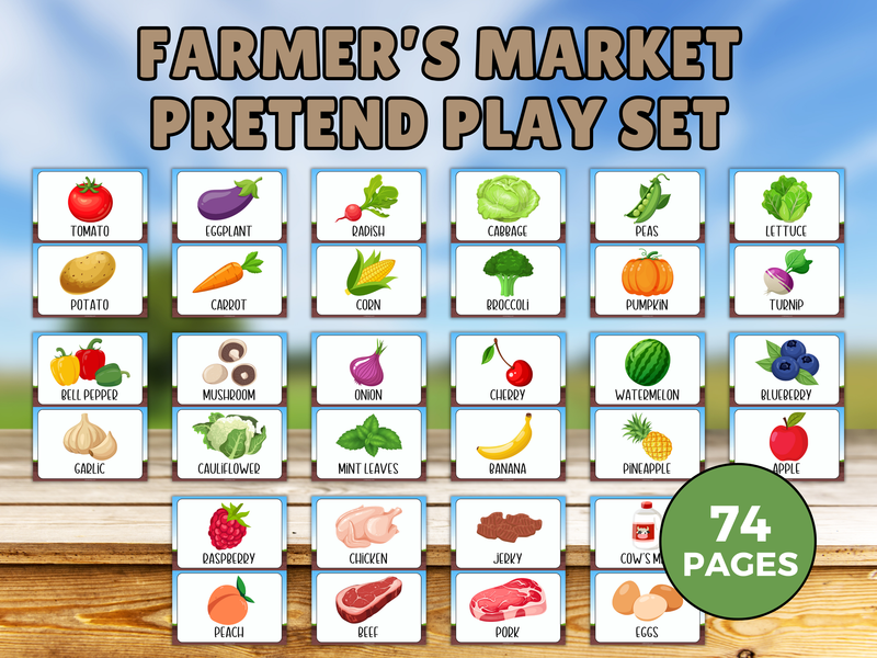 Farmer's Market Pretend Play Set | LittleHaloJ