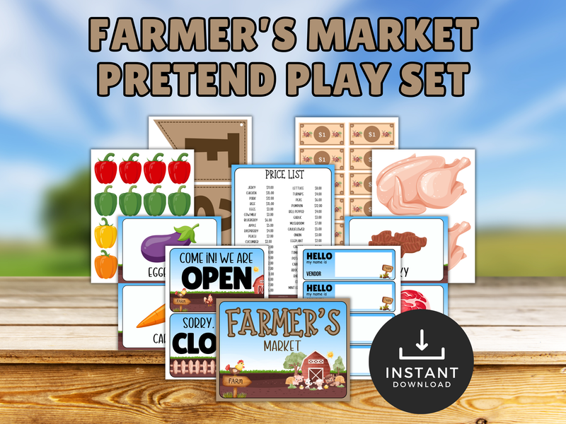 Farmer's Market Pretend Play Set | LittleHaloJ