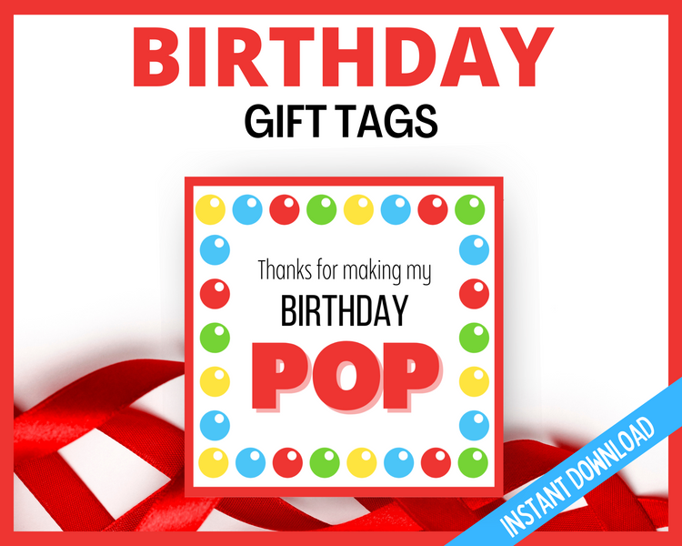 Birthday Gift Tag - Red – LittleHaloJ