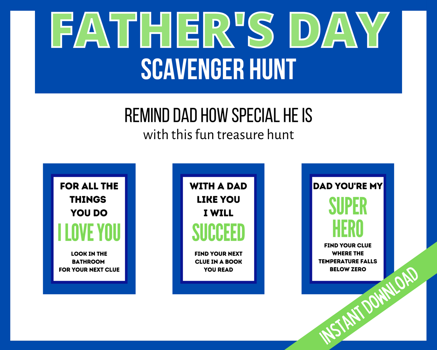 Fathers Day Treasure Hunt Blue – LittleHaloJ