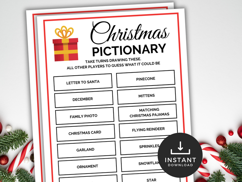 Christmas Pictionary - Red | LittleHaloJ