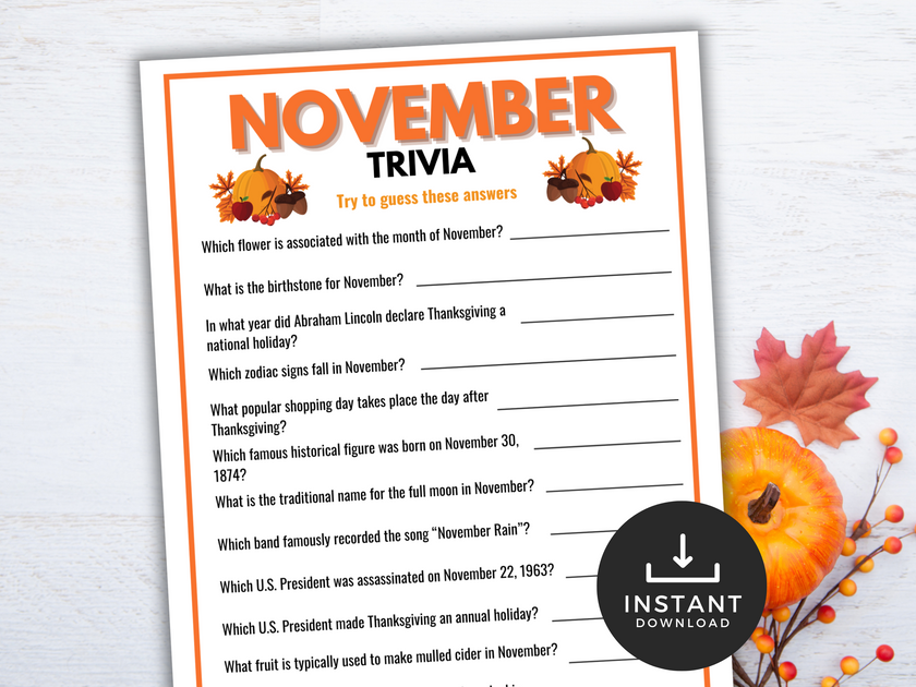 November Trivia | LittleHaloJ