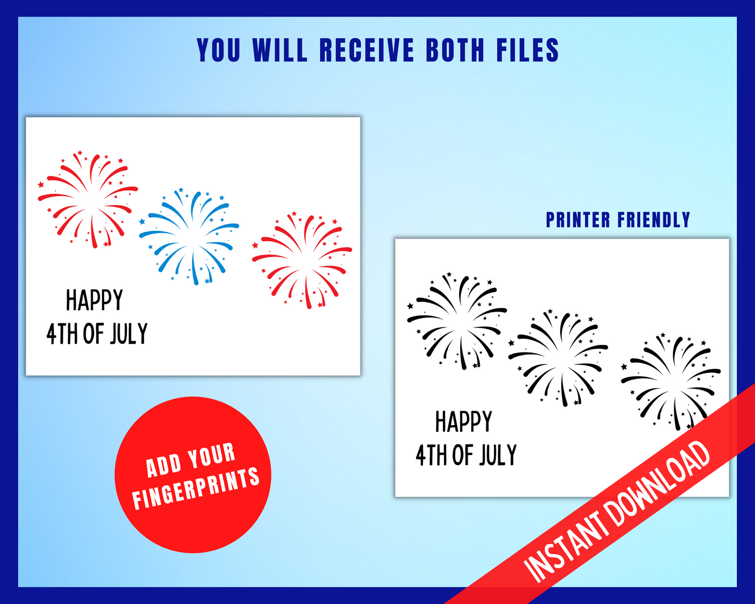 4th July Firecracker Fingerprint Art – LittleHaloJ