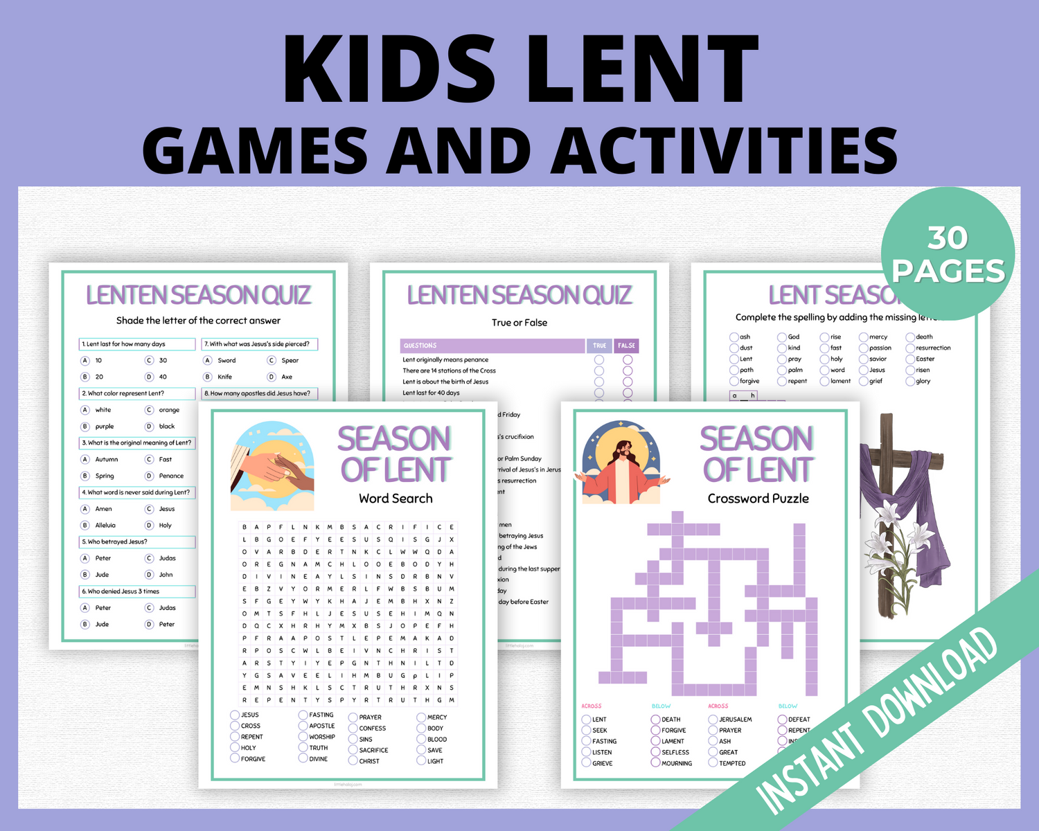 Kids Lent Games and Activities – LittleHaloJ