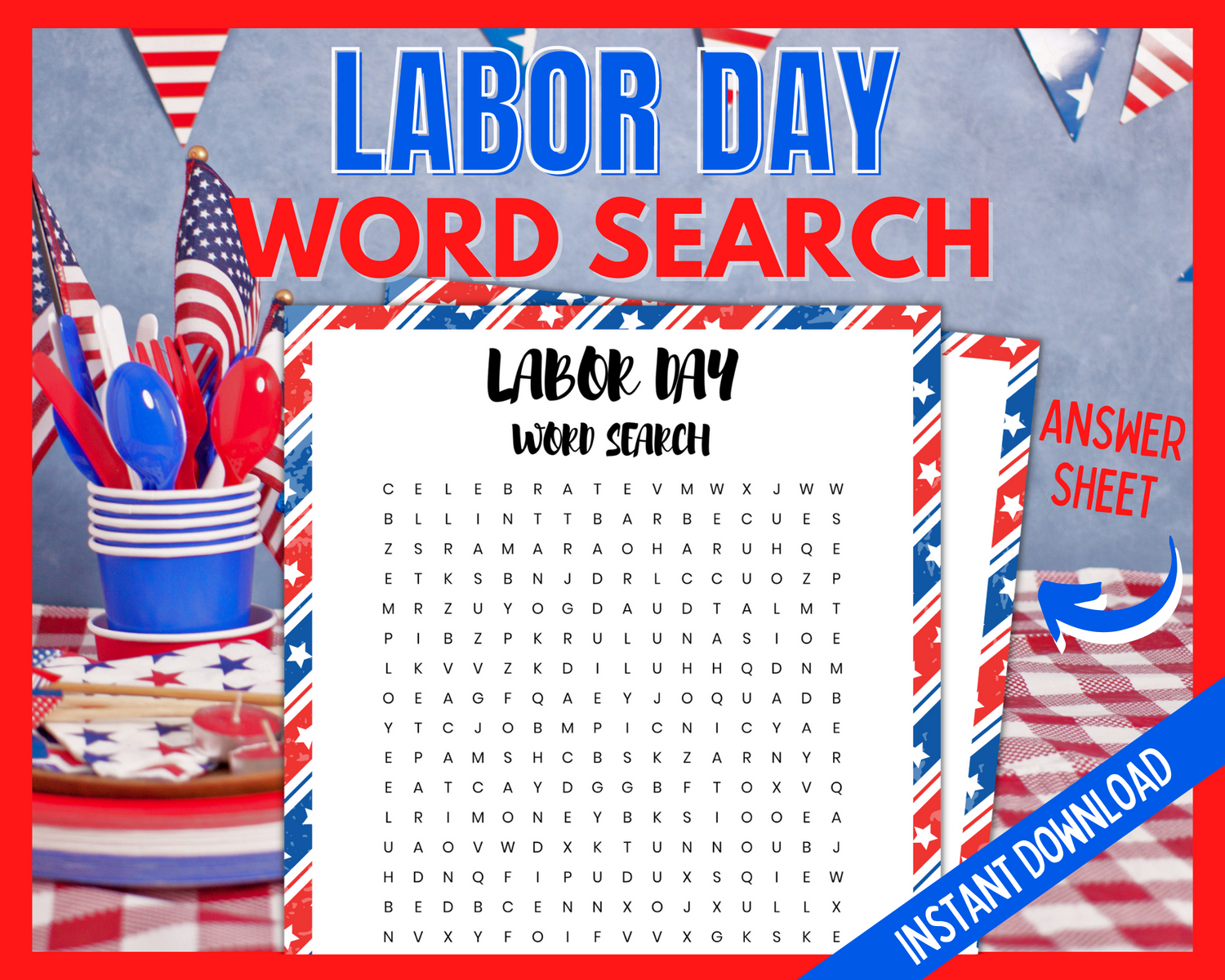 Labor Day Word Search – LittleHaloJ