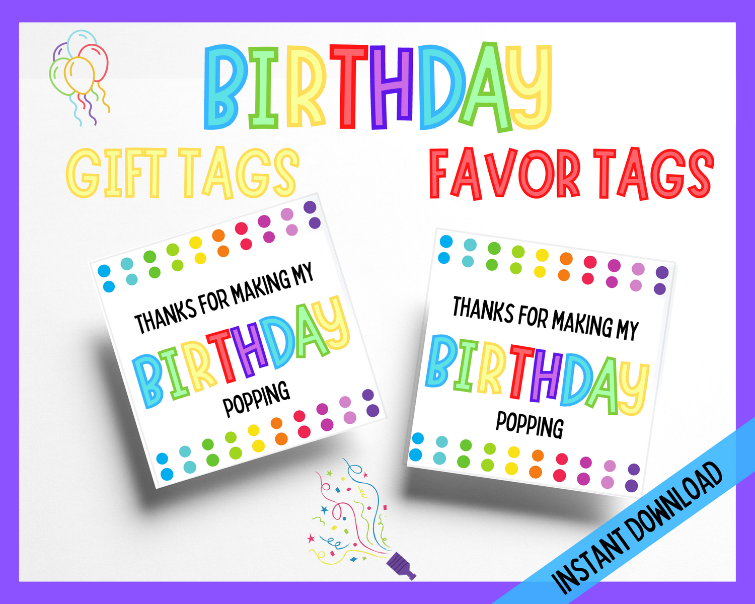 Birthday Popping Tag – LittleHaloJ