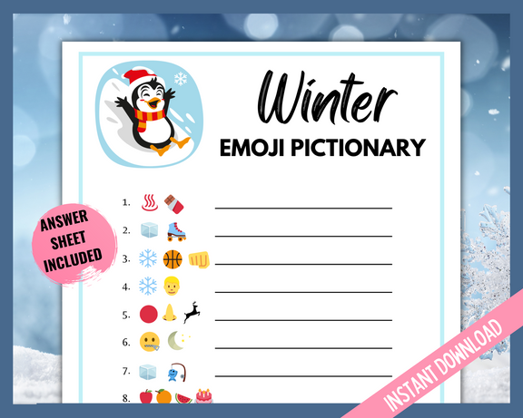 Winter Emoji Pictionary – LittleHaloJ