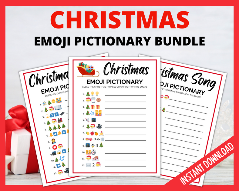 Christmas Emoji Pictionary Bundle | LittleHaloJ