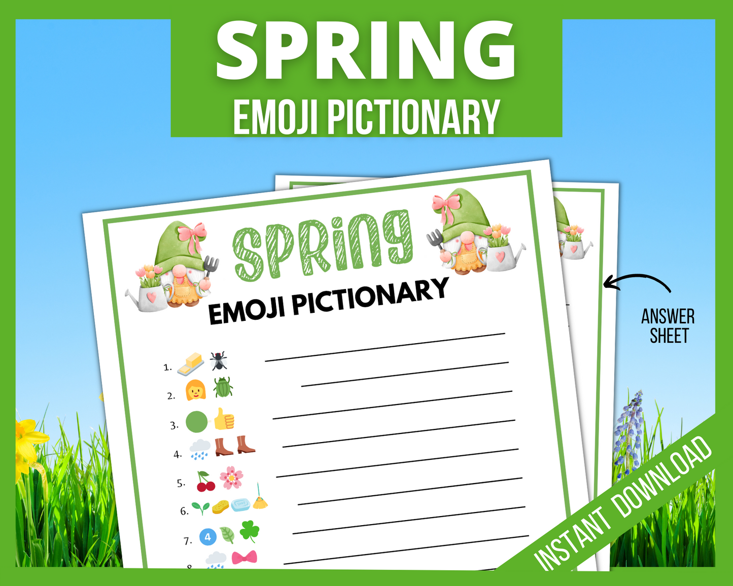 Spring Emoji Pictionary – LittleHaloJ