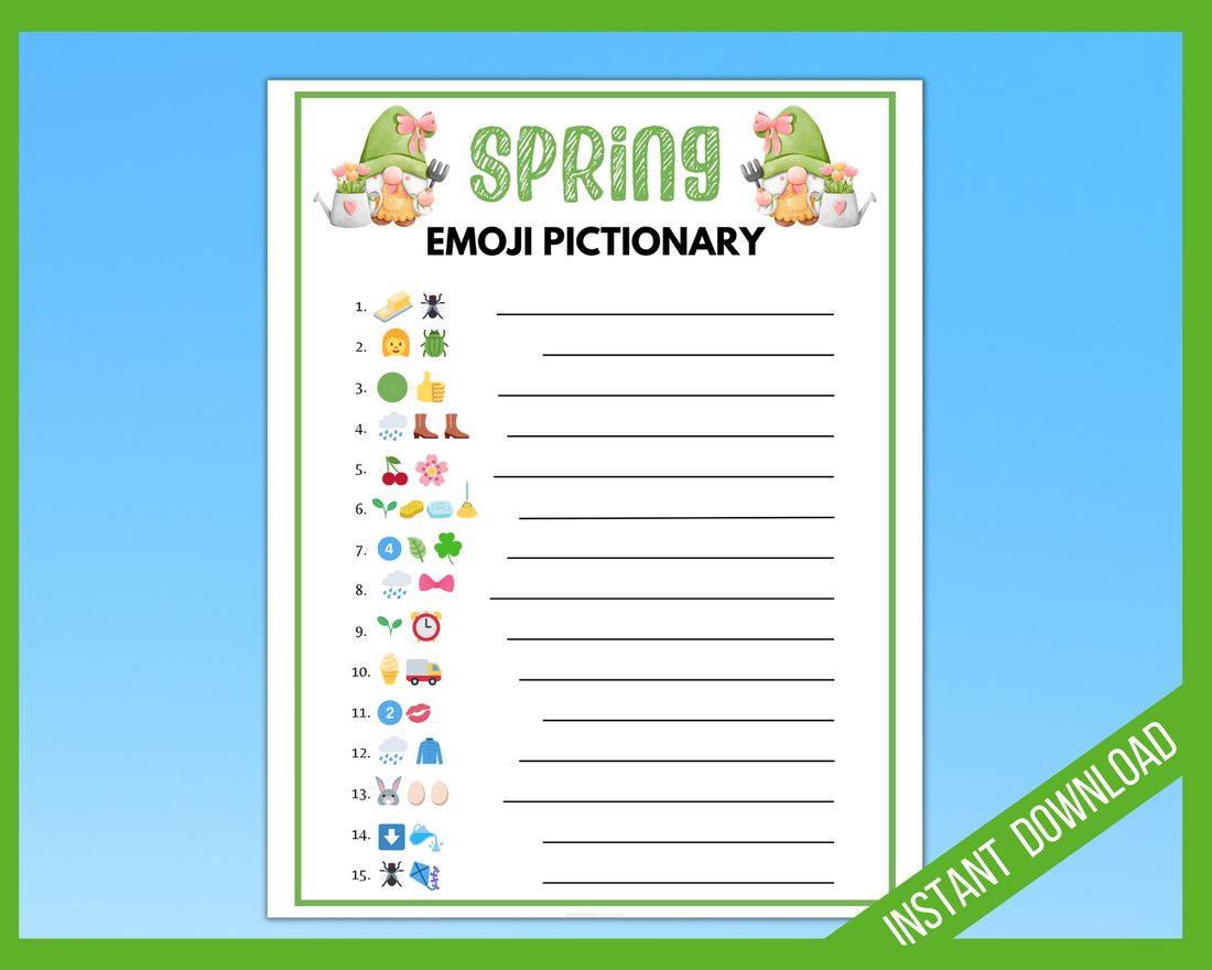 Spring Emoji Pictionary – LittleHaloJ