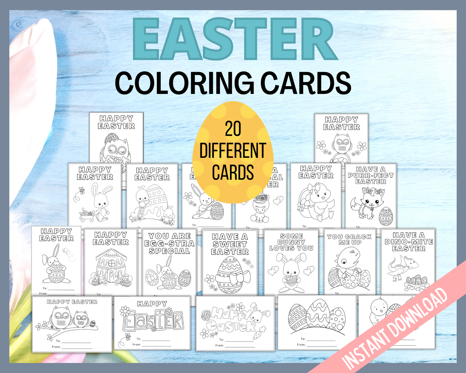 Easter Coloring Cards – LittleHaloJ