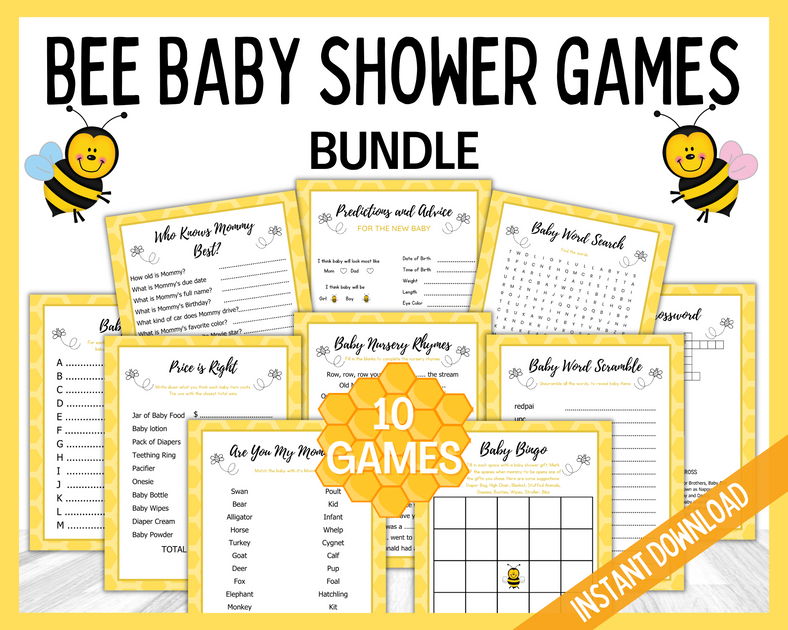 Bee Baby Shower Games | LittleHaloJ