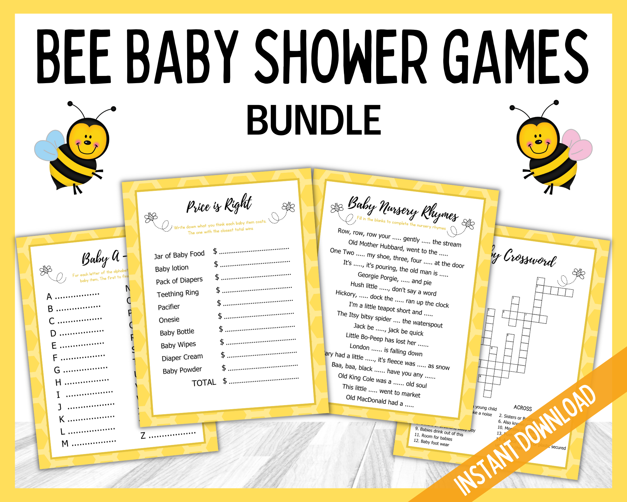 Bee Baby Shower Games – LittleHaloJ