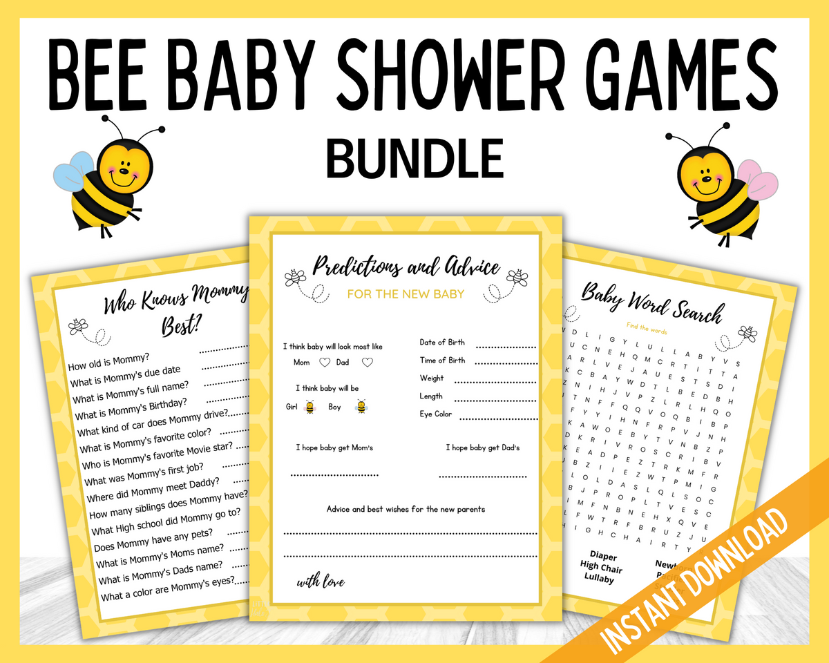 Bee Baby Shower Games – LittleHaloJ