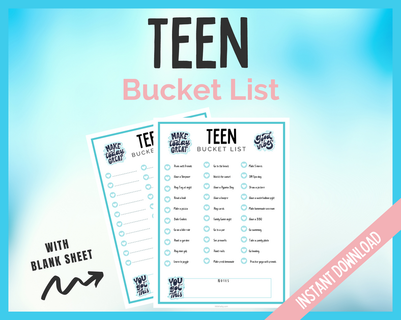 Teen Bucket List - Light Blue | LittleHaloJ