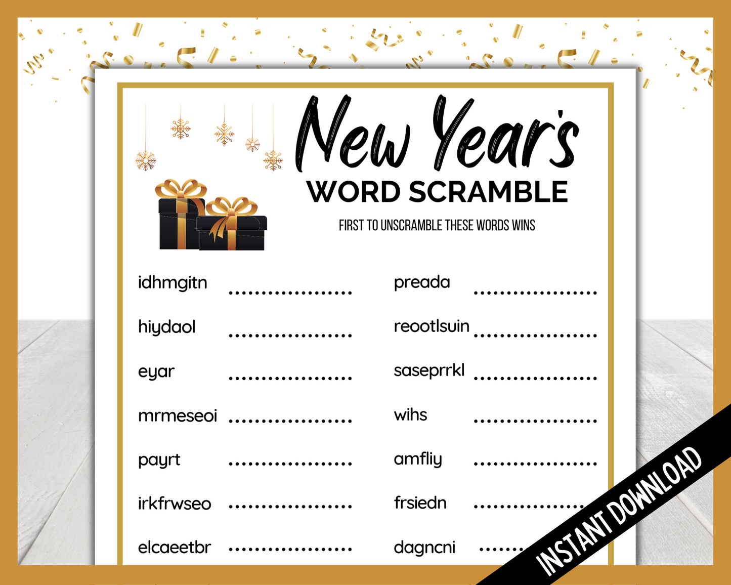 New Year's Word Scramble – LittleHaloJ