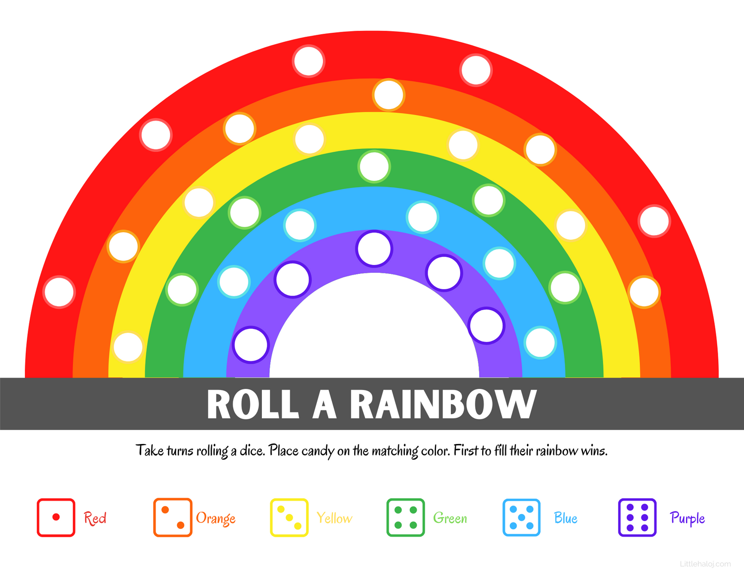 Roll a Rainbow Game#N# – LittleHaloJ