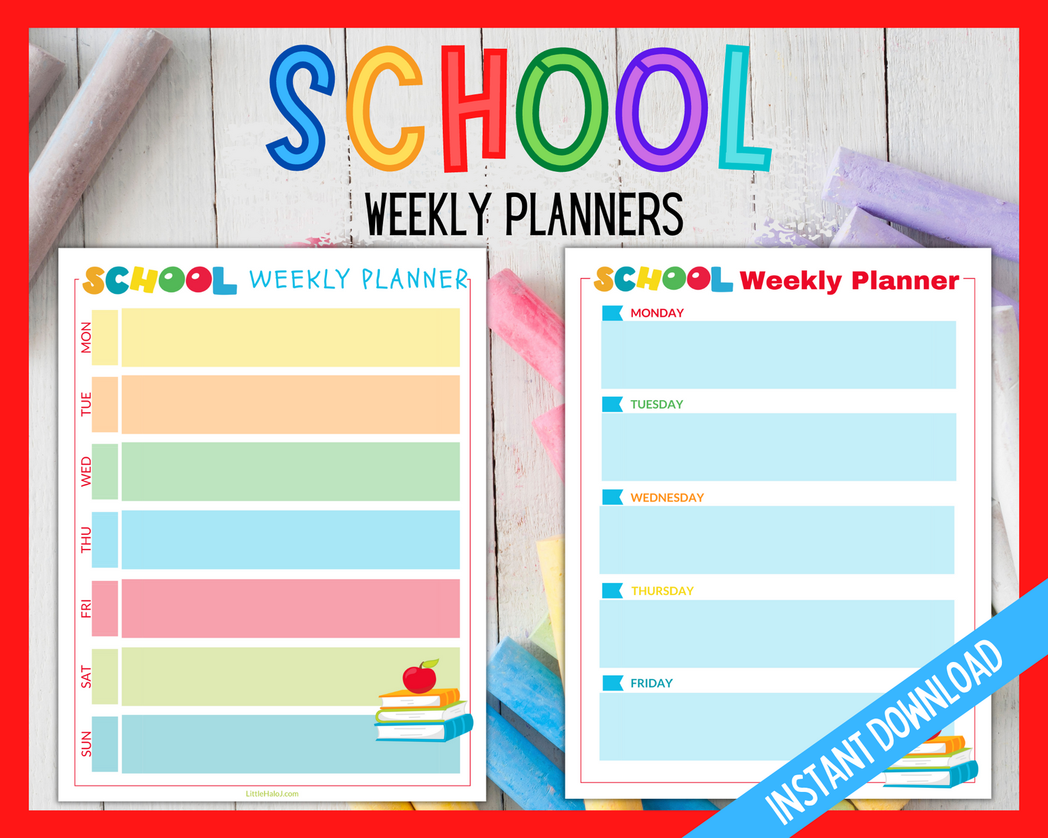 Back to School Weekly Planner Pages – LittleHaloJ