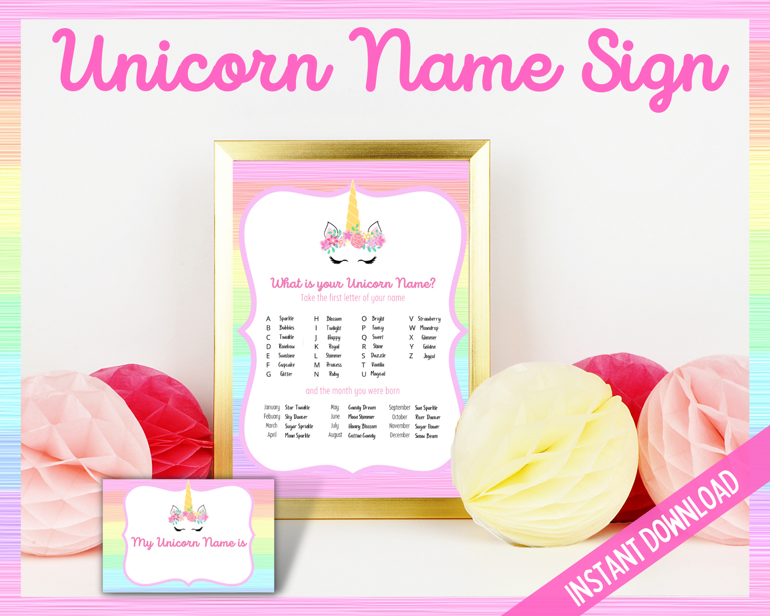 What is your Unicorn Name Sign – LittleHaloJ