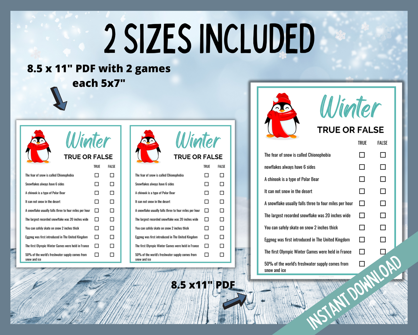Winter True or False Game – LittleHaloJ