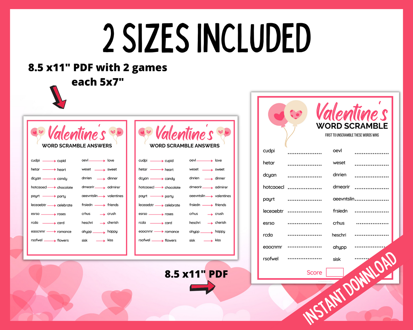 Valentine's Day Word Scramble – LittleHaloJ